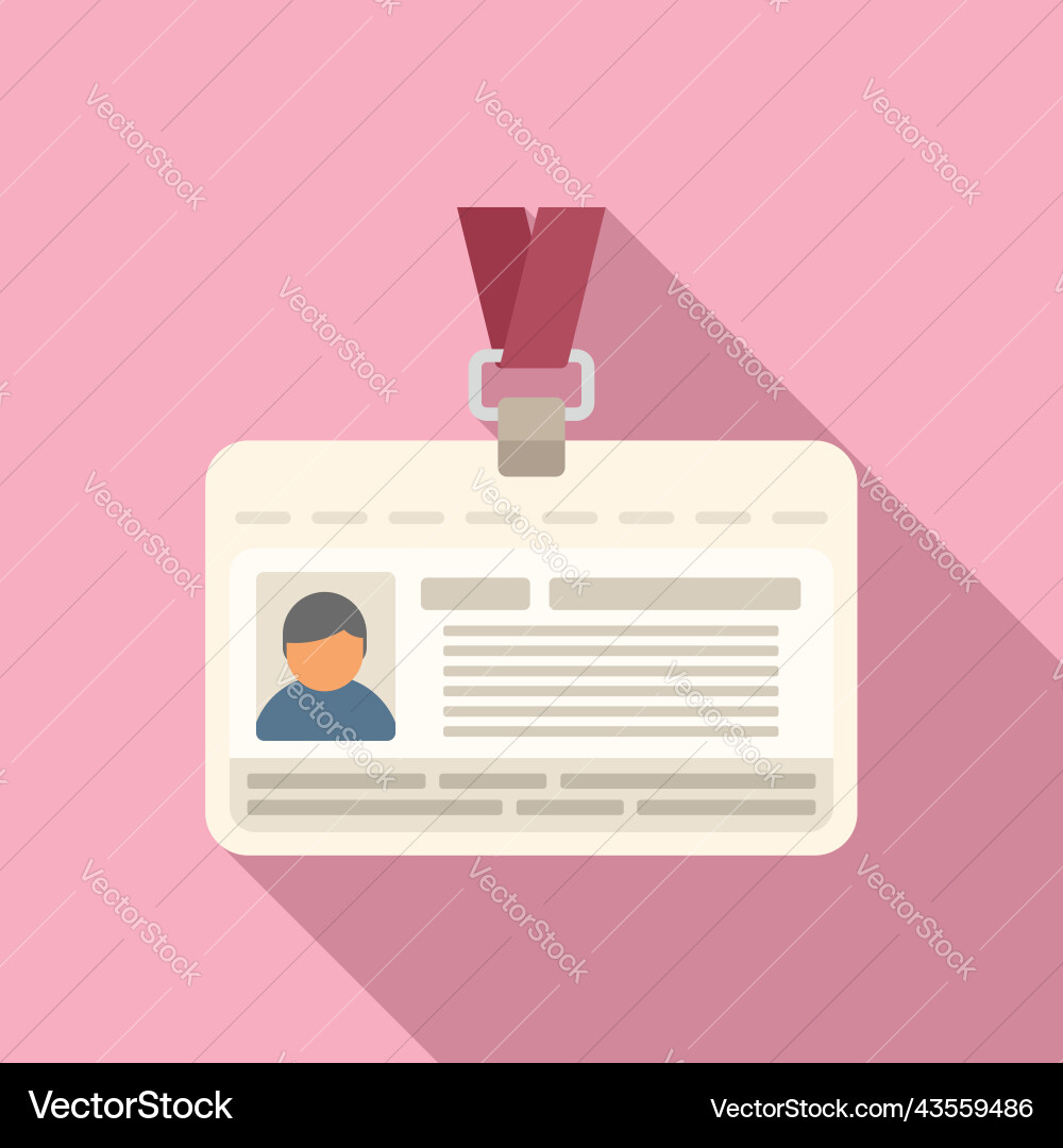 Id card identity icon flat name photo Royalty Free Vector