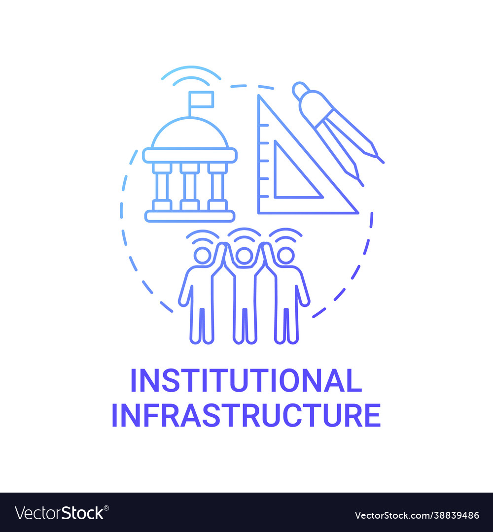 Institutional infrastructure gradient blue Vector Image
