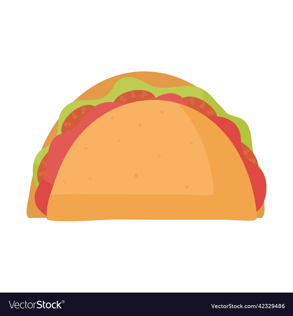 Mexican taco Royalty Free Vector Image - VectorStock Mexican taco Royalty Free Vector Image - VectorStock
