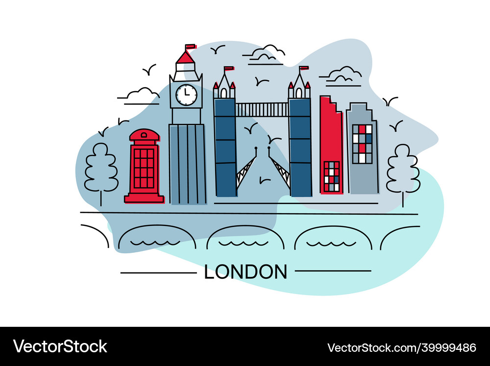 Modern style london city lindon Royalty Free Vector Image