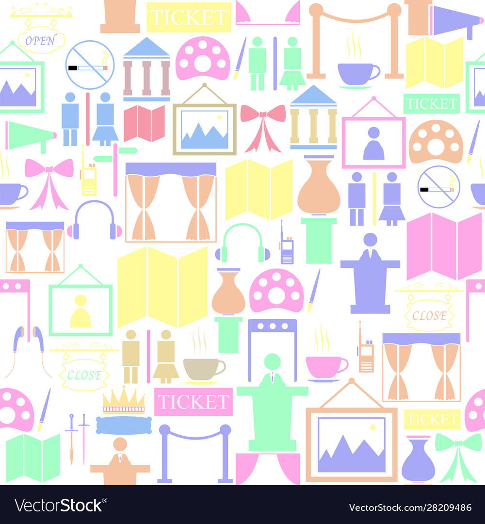 Museum seamless pattern background icon Royalty Free Vector Museum seamless pattern background icon Royalty Free Vector