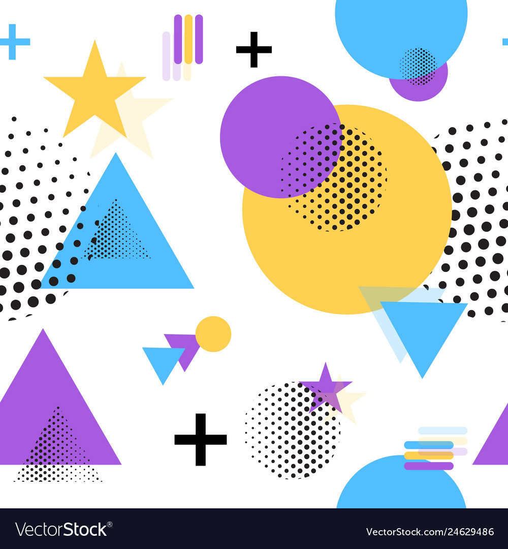 Pattern geometric flat shapes Royalty Free Vector Image