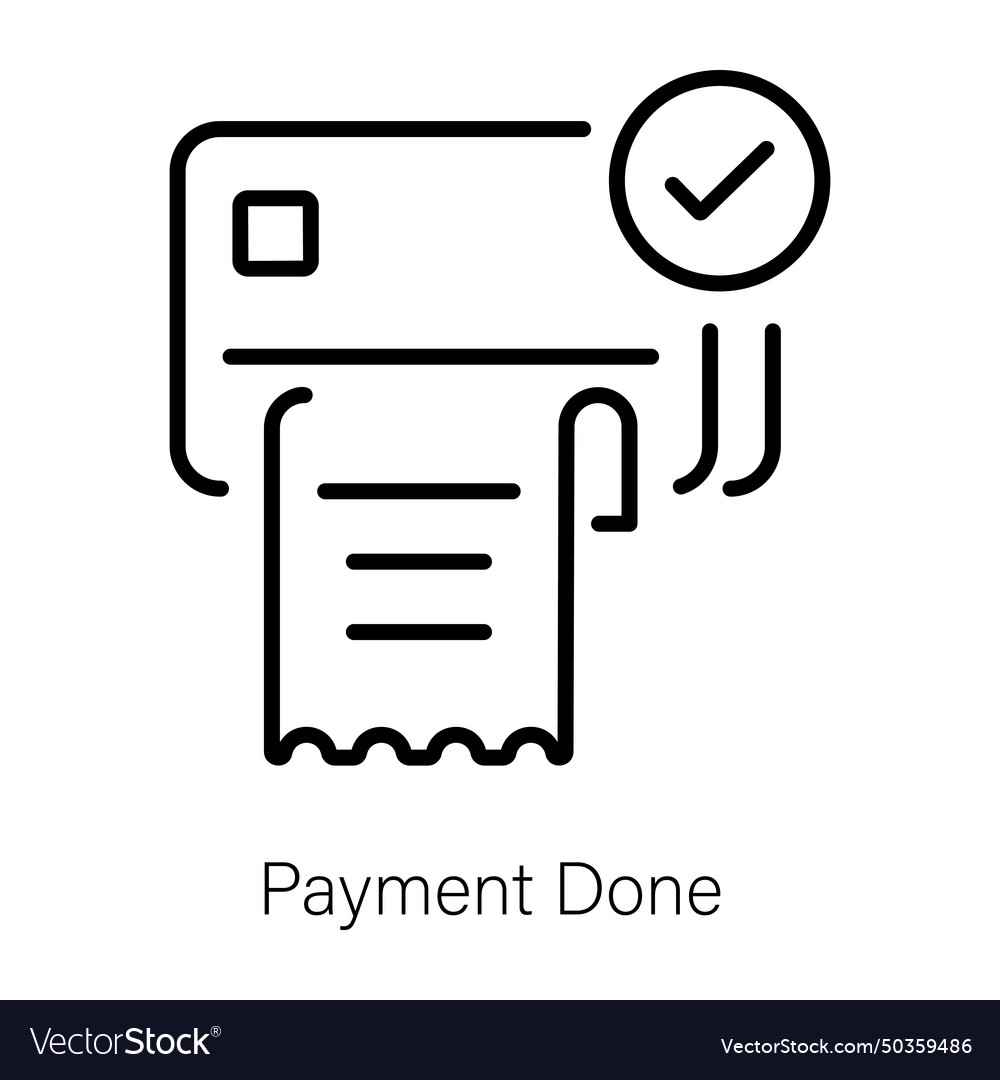 Payment done Royalty Free Vector Image - VectorStock