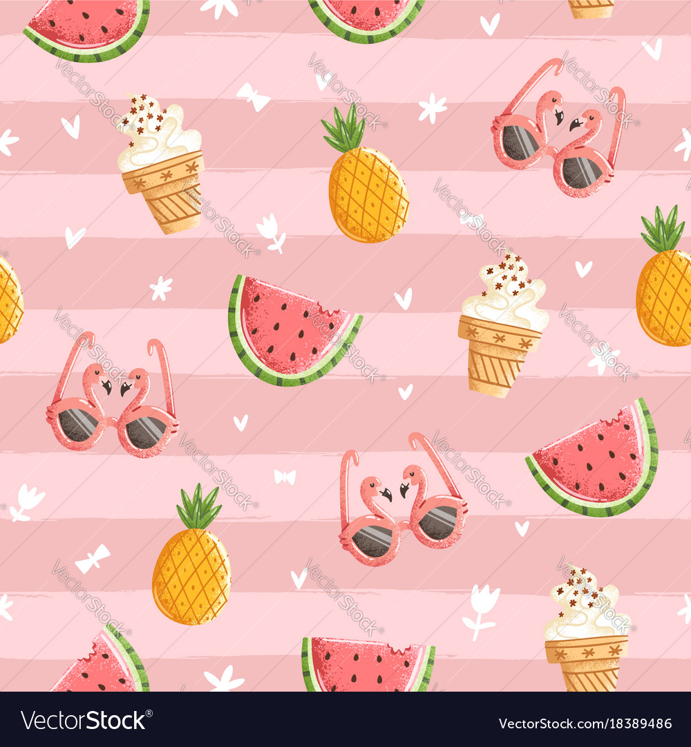 Pink summer pattern Royalty Free Vector Image - VectorStock