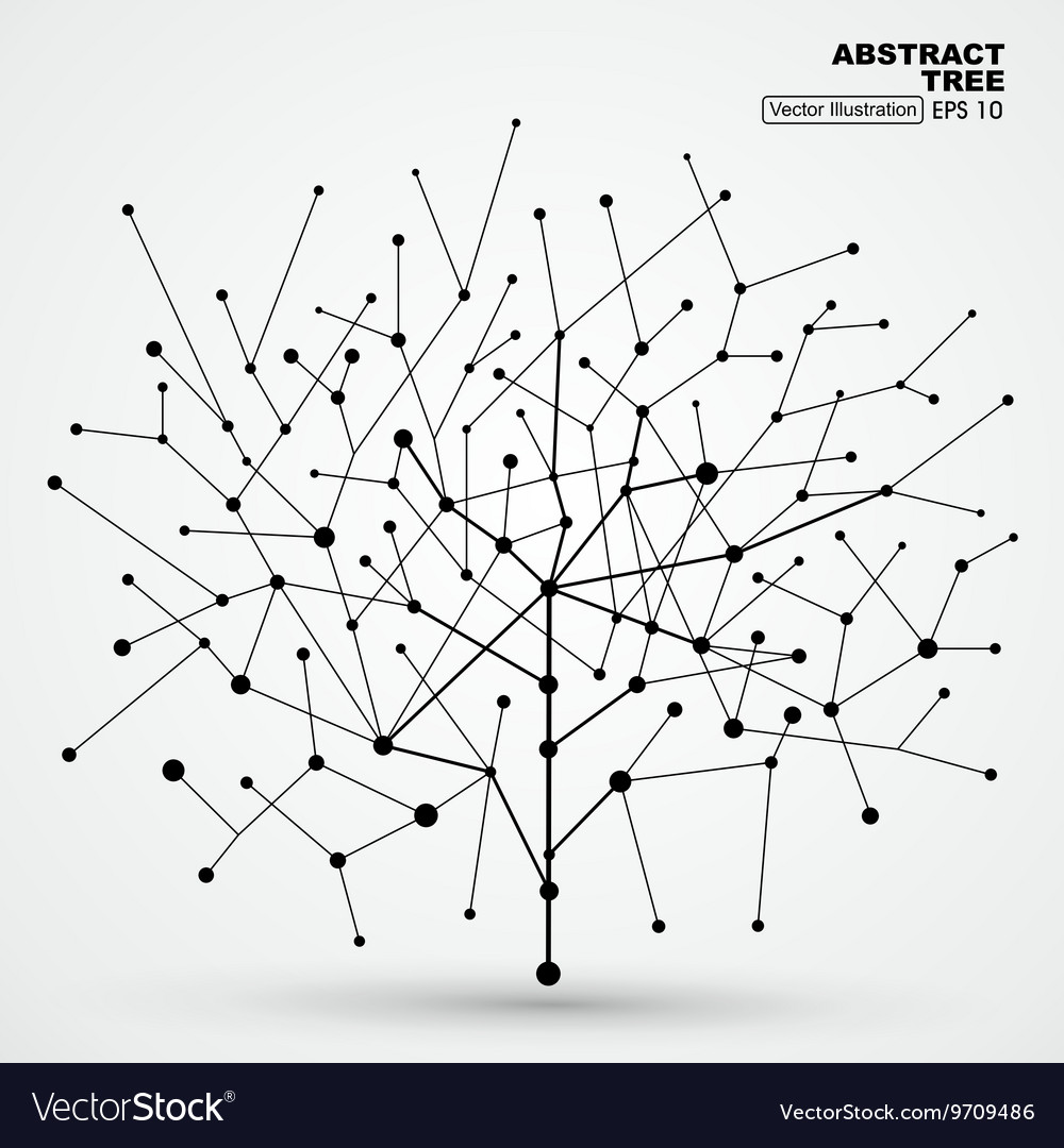 Points and lines of trees abstract graphics Vector Image