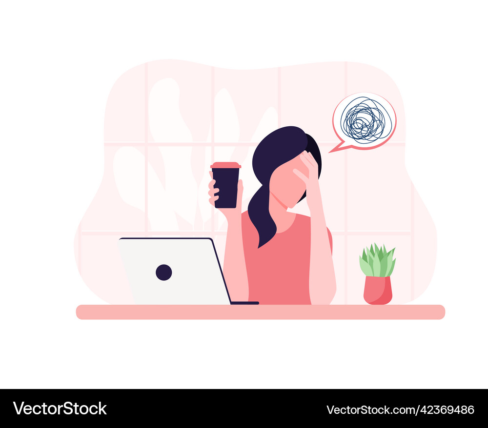 Professional burnout syndrome frustrated worker Vector Image