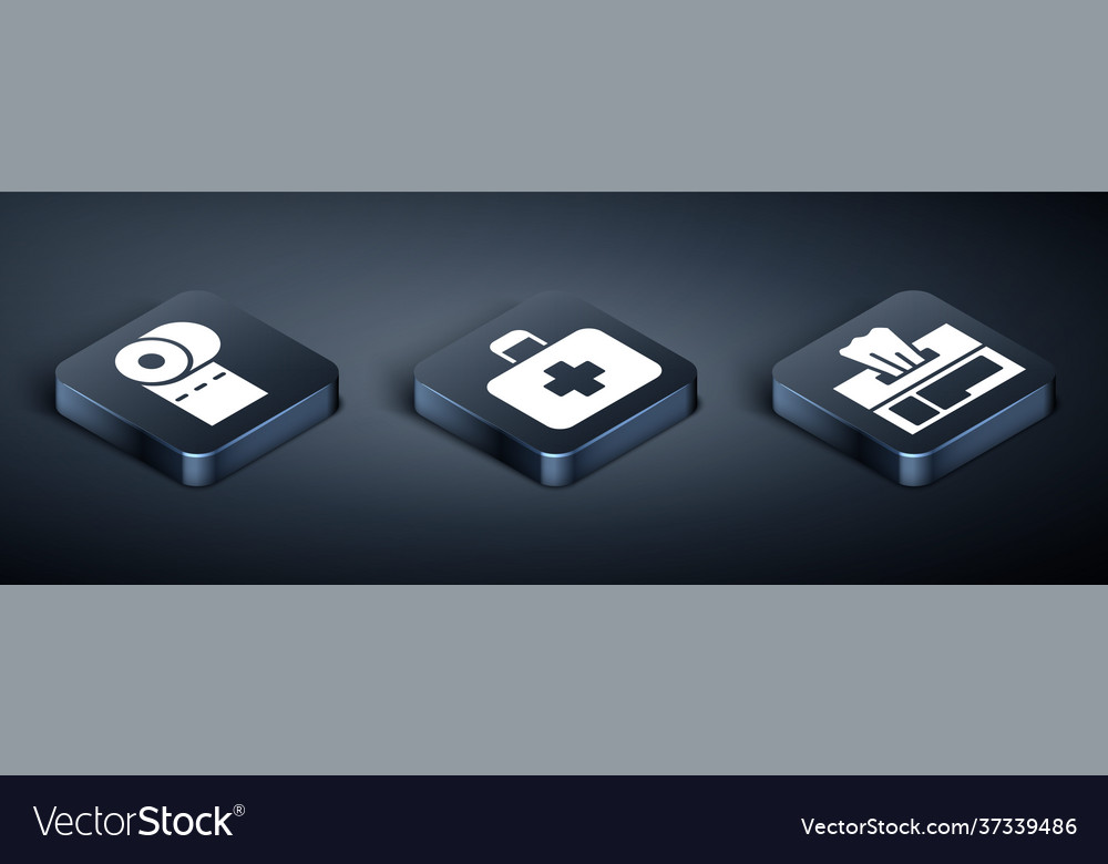 Set Isometric Toilet Paper Roll Wet Wipe Pack Vector Image