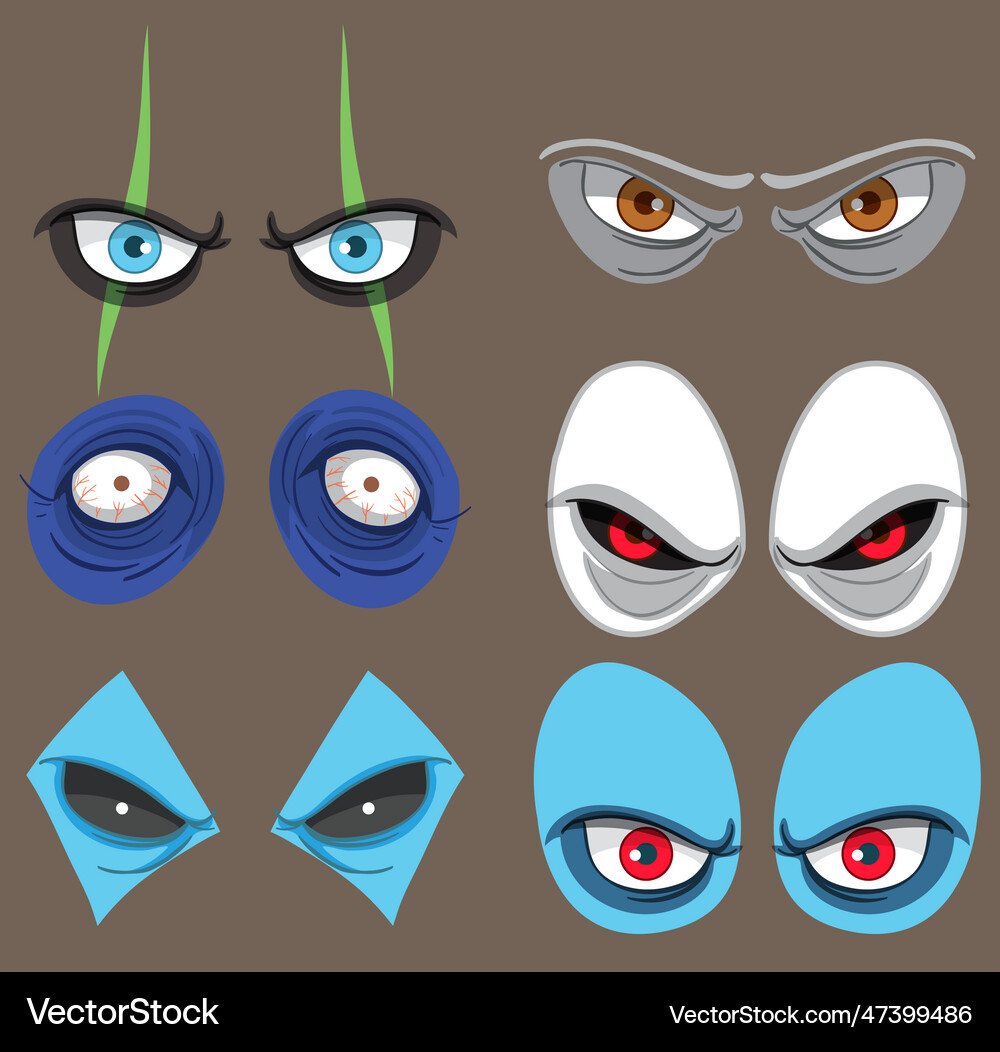 Set of clown facial expression Royalty Free Vector Image