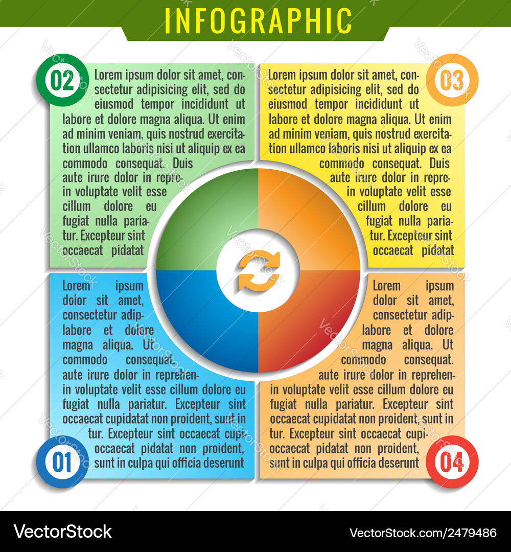 Simply infographic four parts template Royalty Free Vector