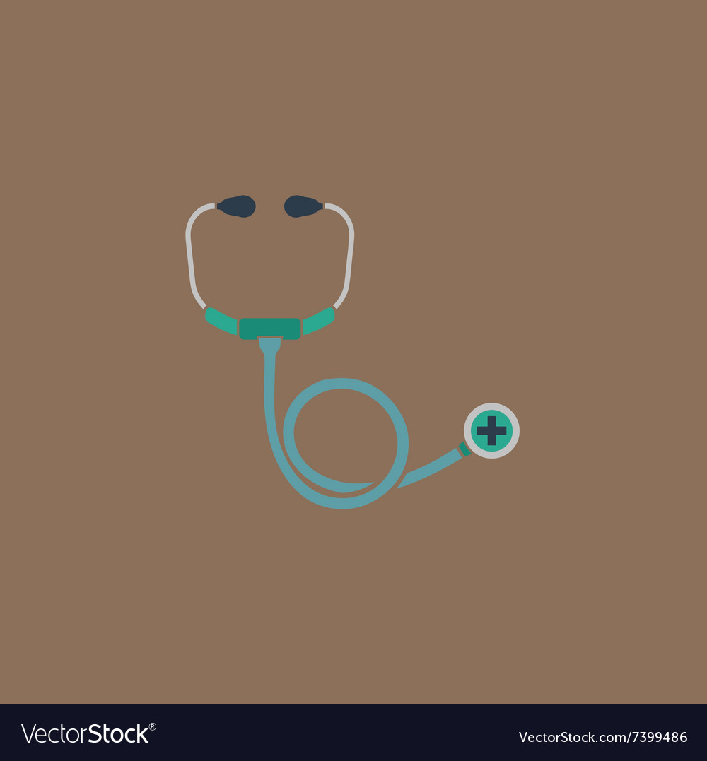 Stethoscope flat icon Royalty Free Vector Image