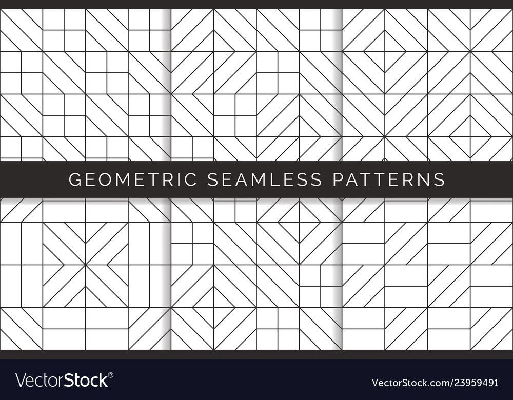 Abstract geometric seamless patterns Royalty Free Vector