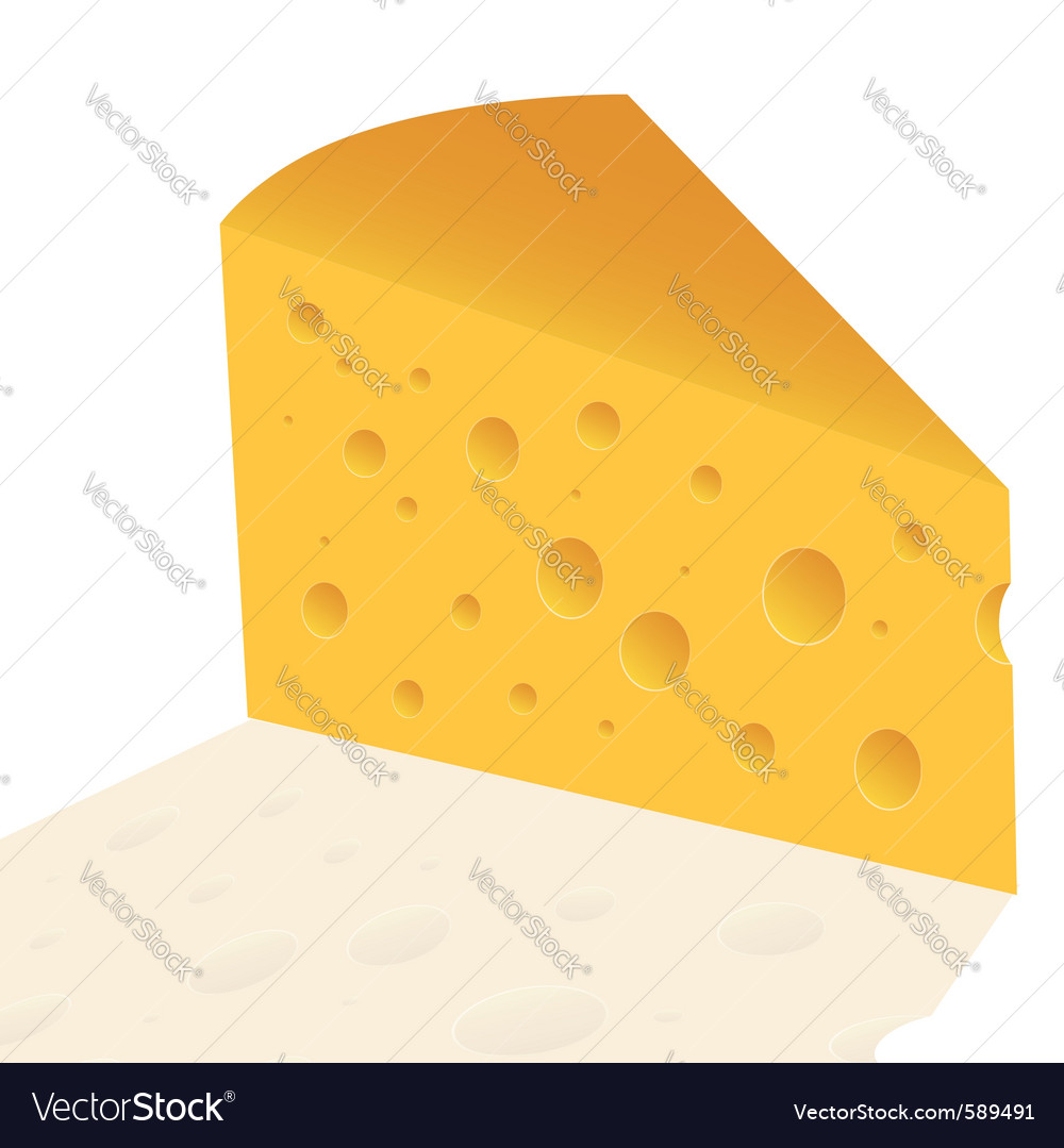 Cheese slice Royalty Free Vector Image - VectorStock