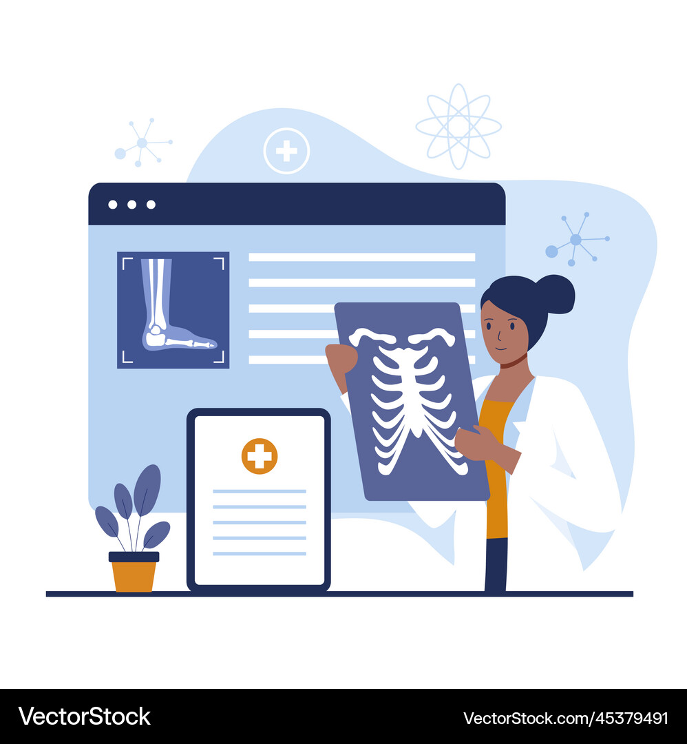Flat design of radiologist concept Royalty Free Vector Image