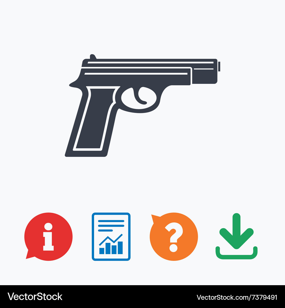 Gun sign icon firearms weapon symbol Royalty Free Vector