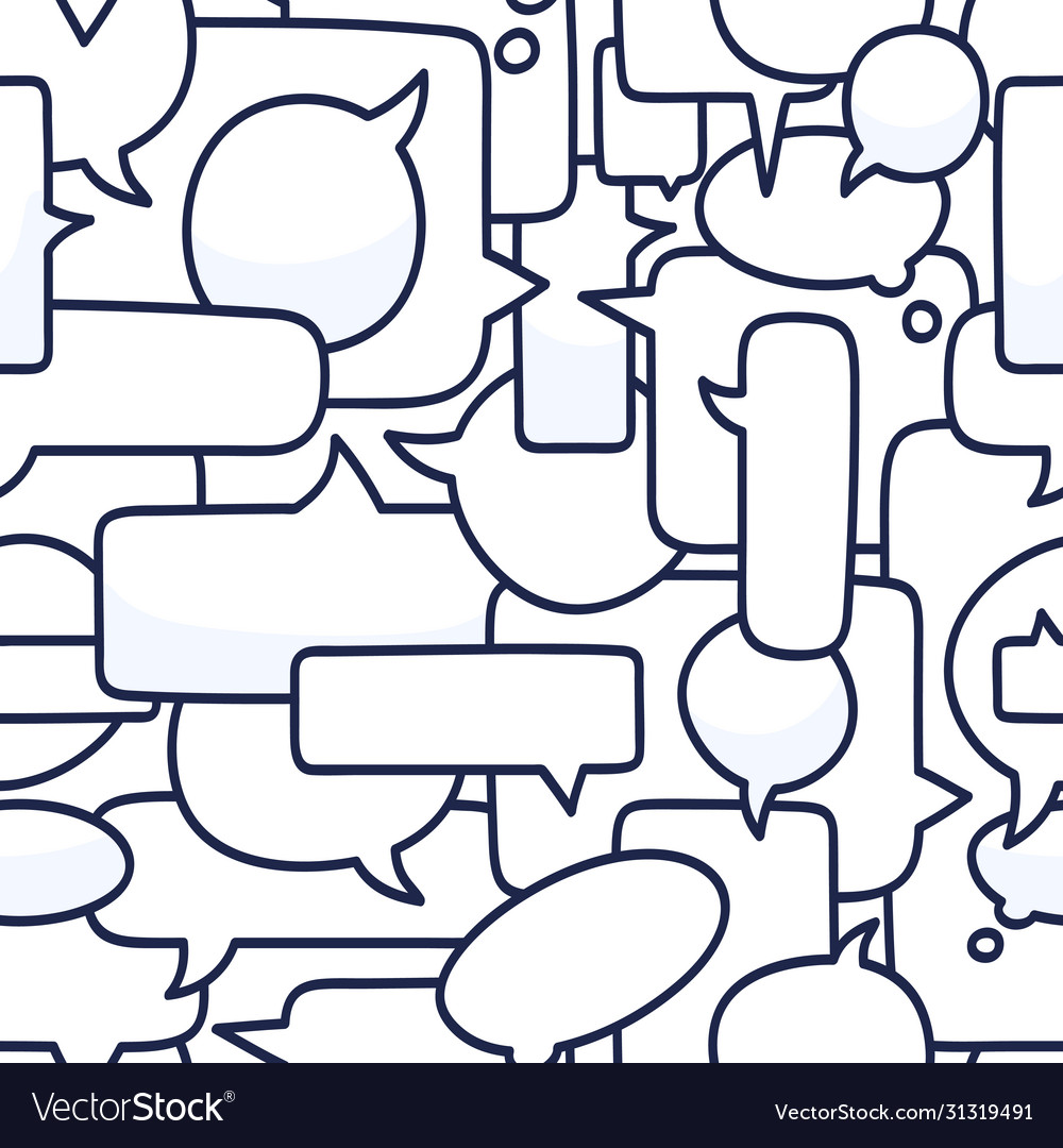 Hand drawn speech bubbles seamless pattern Vector Image