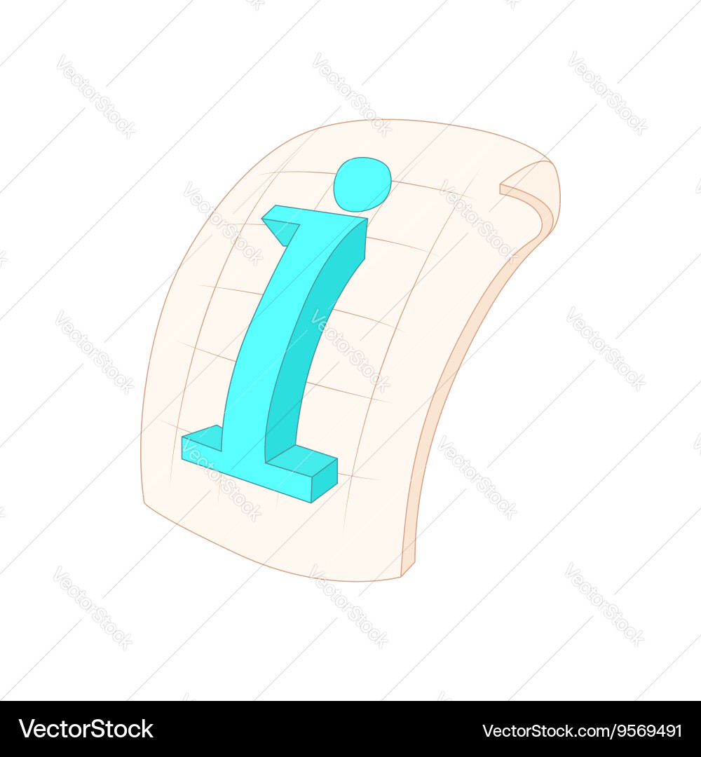 Information file icon in cartoon style Royalty Free Vector