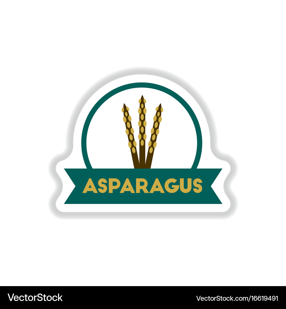 Label icon on design sticker collection asparagus Vector Image