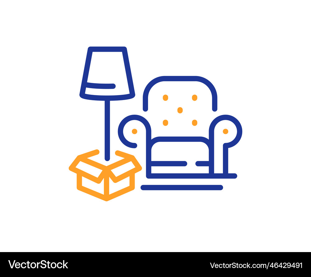 Packing things line icon home moving sign Vector Image
