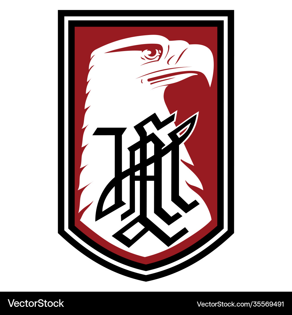 Patch with image eagle division Royalty Free Vector Image