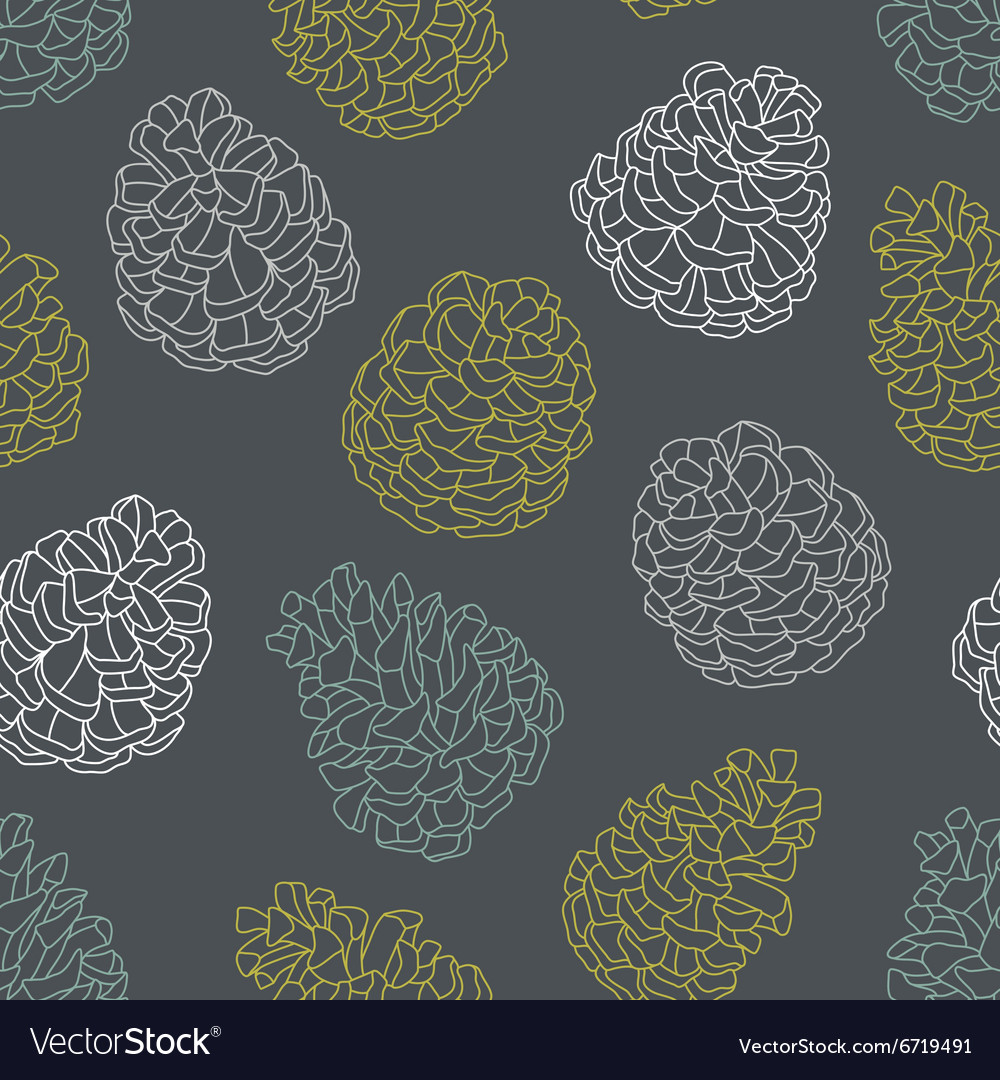 Pine cones seamless pattern Royalty Free Vector Image