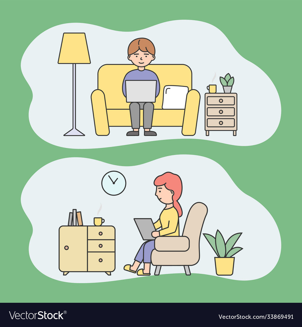 Remote work freelance distant concept Royalty Free Vector
