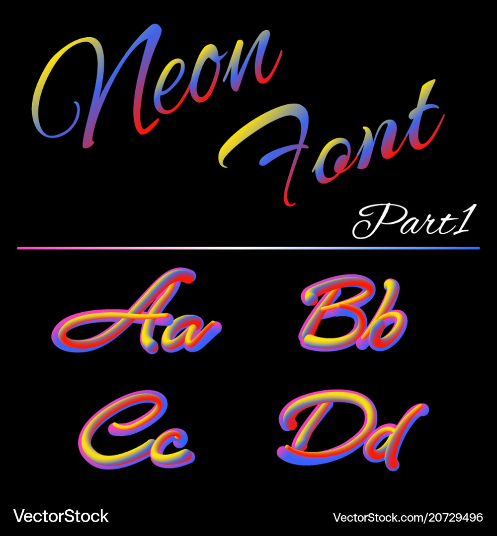 3d neon led font liquid matte rounded type tube Vector Image