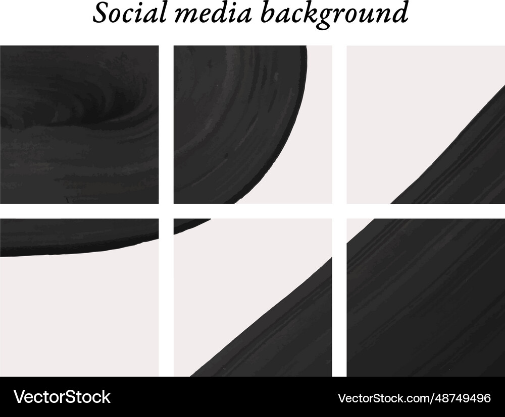 Black paint splotch social media post design Vector Image