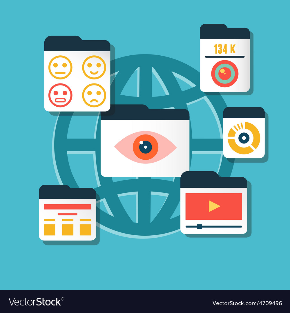 Concept user experience and interaction Royalty Free Vector