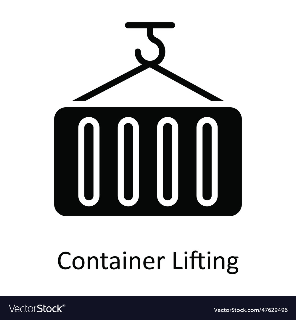 Container lifting solid icon design illus Vector Image