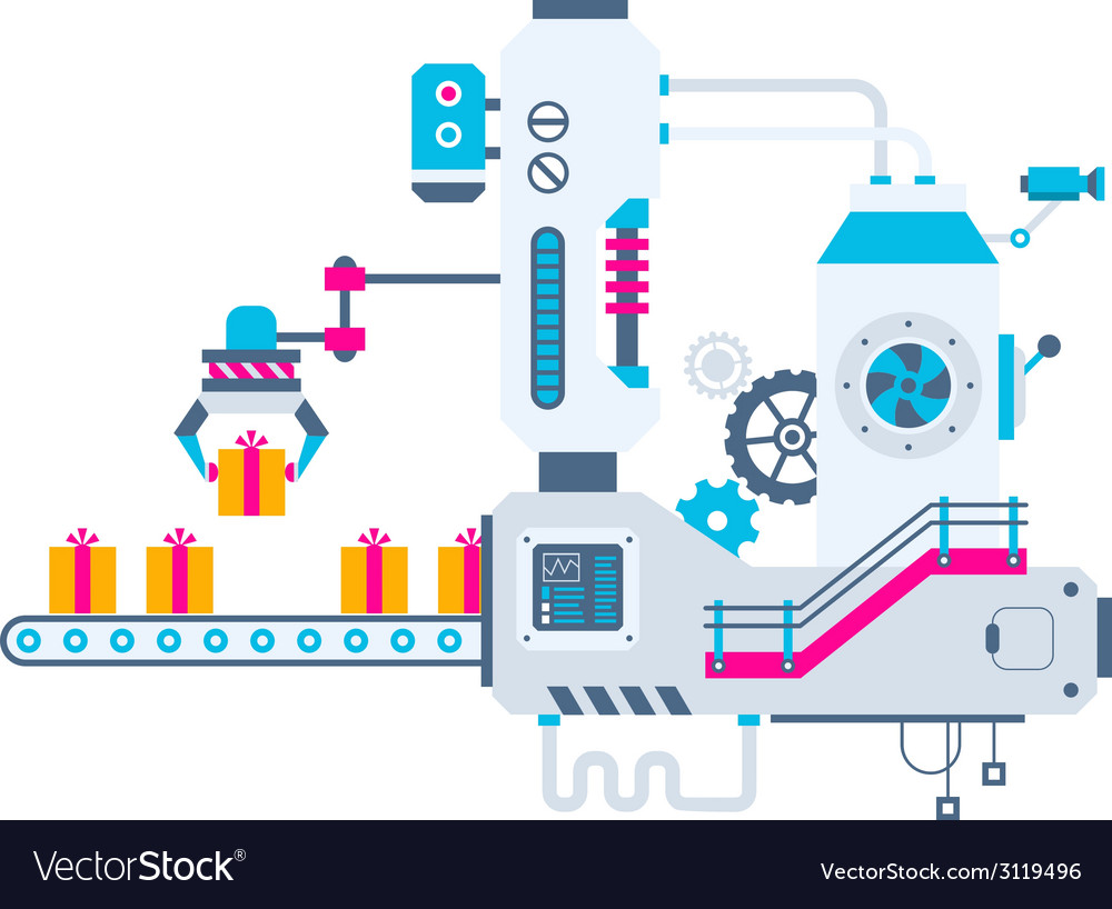 Factory Industrial Sorting Background Royalty Free Vector