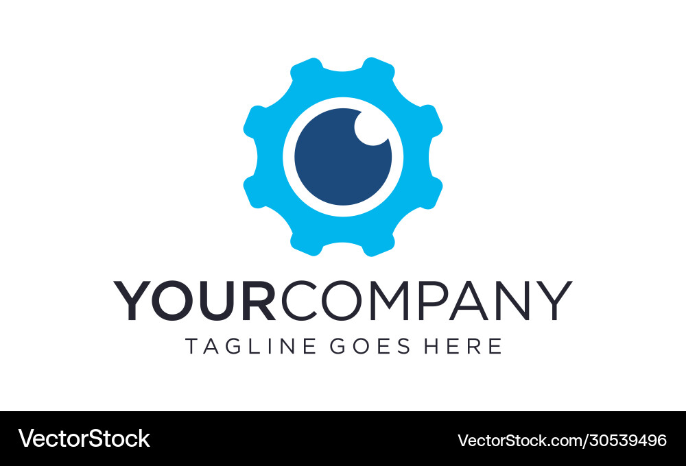Gear and eye icon for logo design editable Vector Image