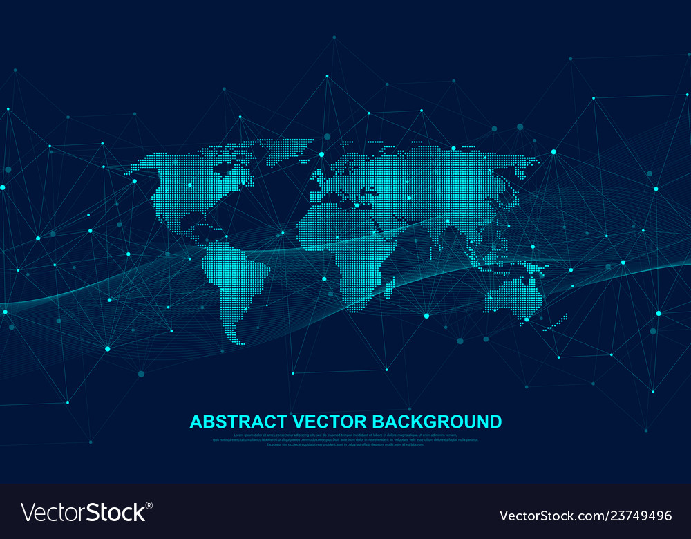 Global network connection concept big data Vector Image