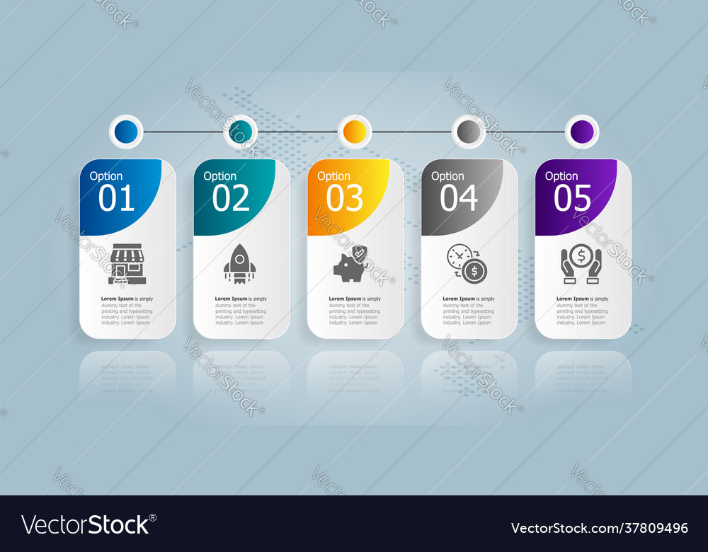 Horizontal infographic presentation element Vector Image