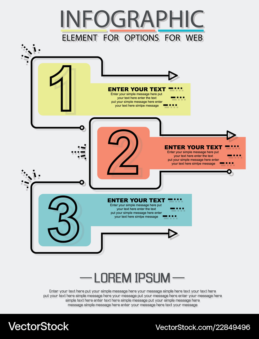 Infographic of three simple style options Vector Image