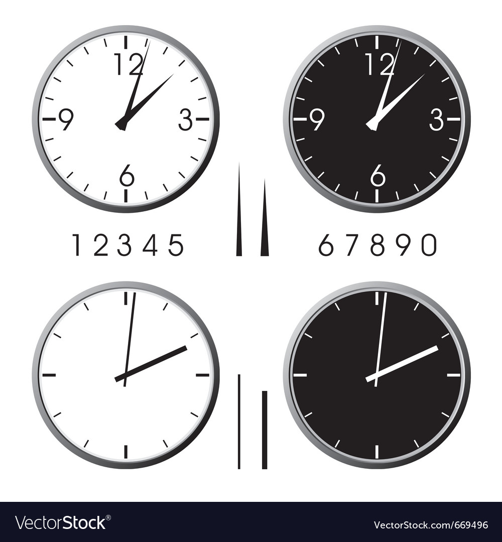Office clock Royalty Free Vector Image - VectorStock