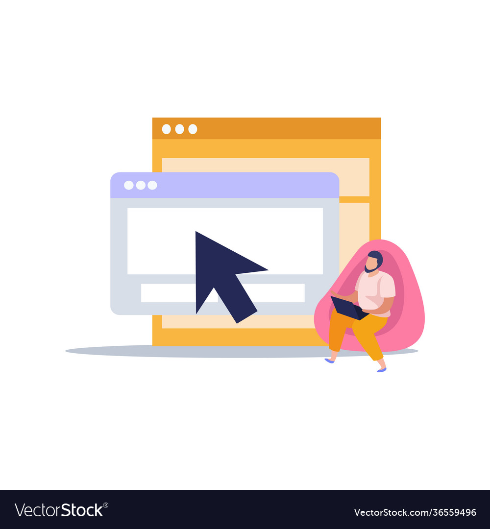 Online e-learning composition Royalty Free Vector Image