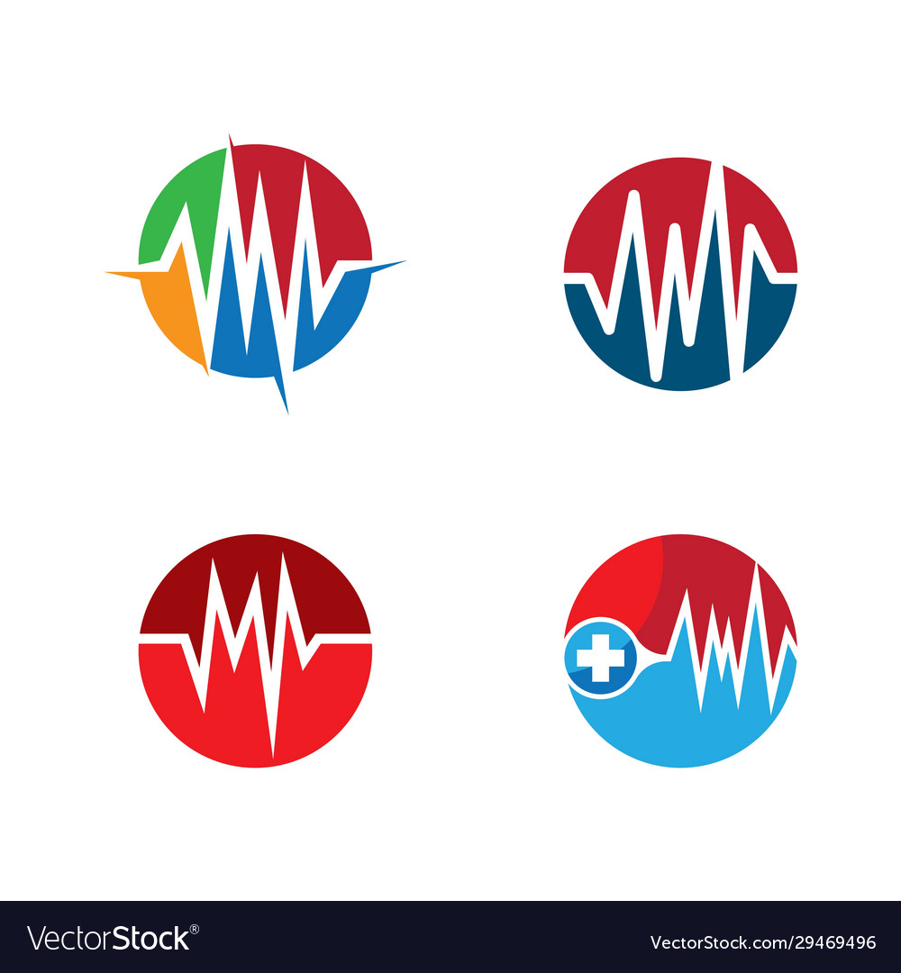 Pulse logo template icon Royalty Free Vector Image