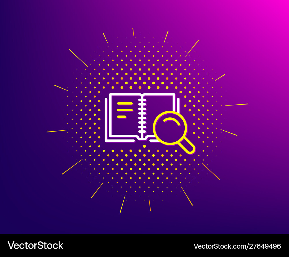 Search in book line icon education symbol Vector Image