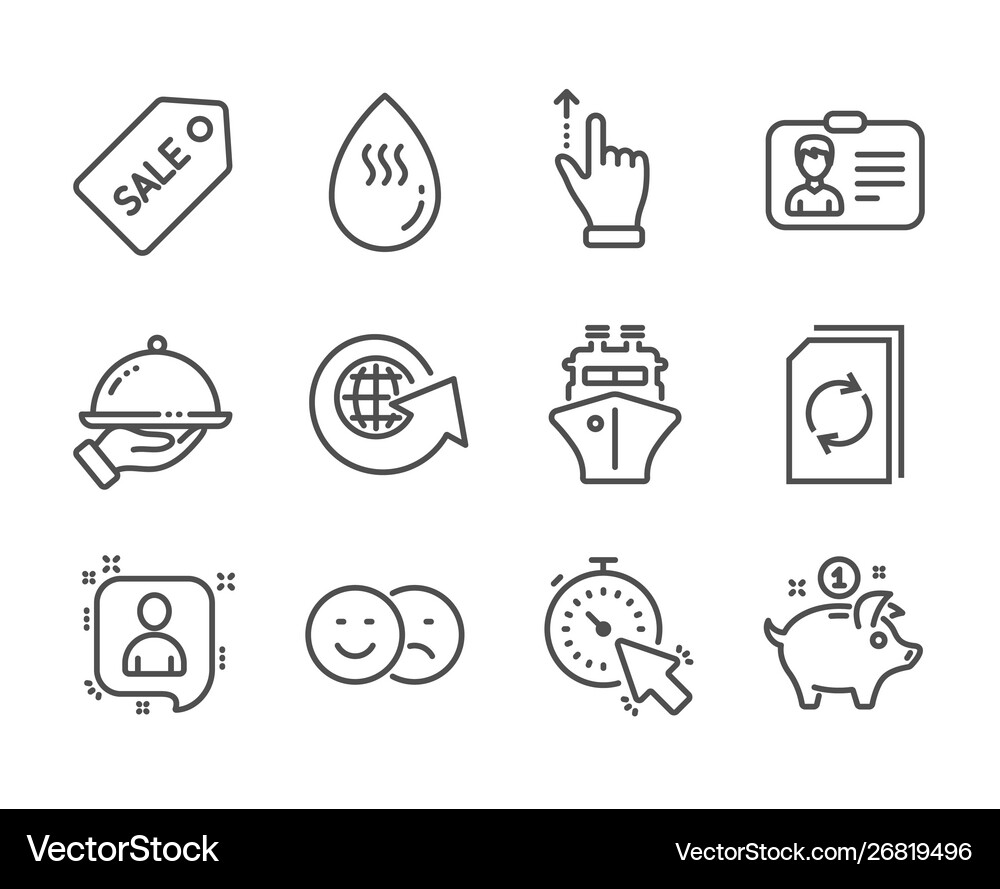 Set business icons such as touchscreen gesture Vector Image