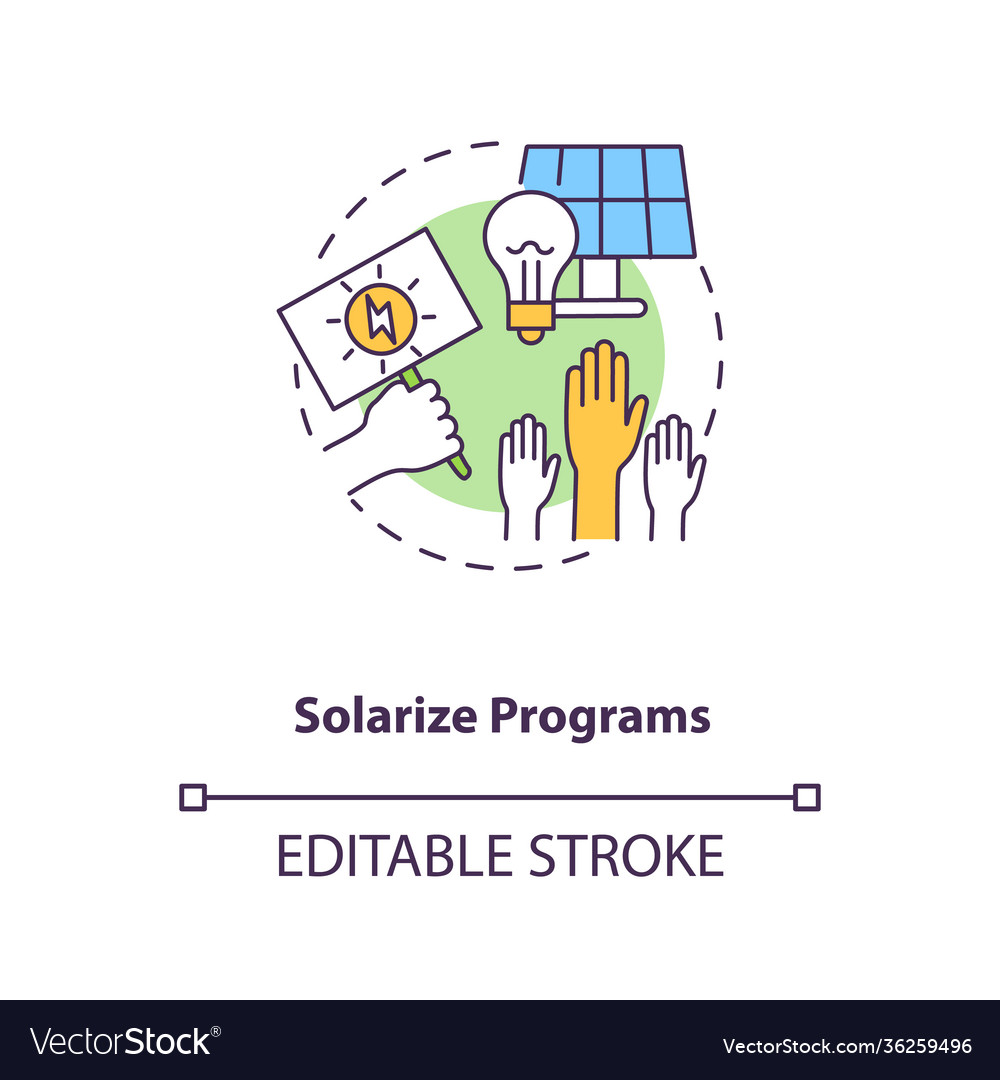 Solarize programs concept icon Royalty Free Vector Image