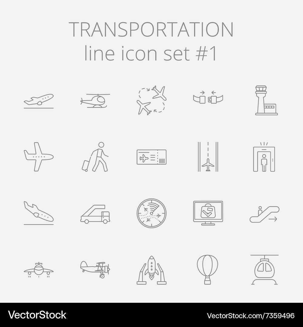 Transportation icon set Royalty Free Vector Image