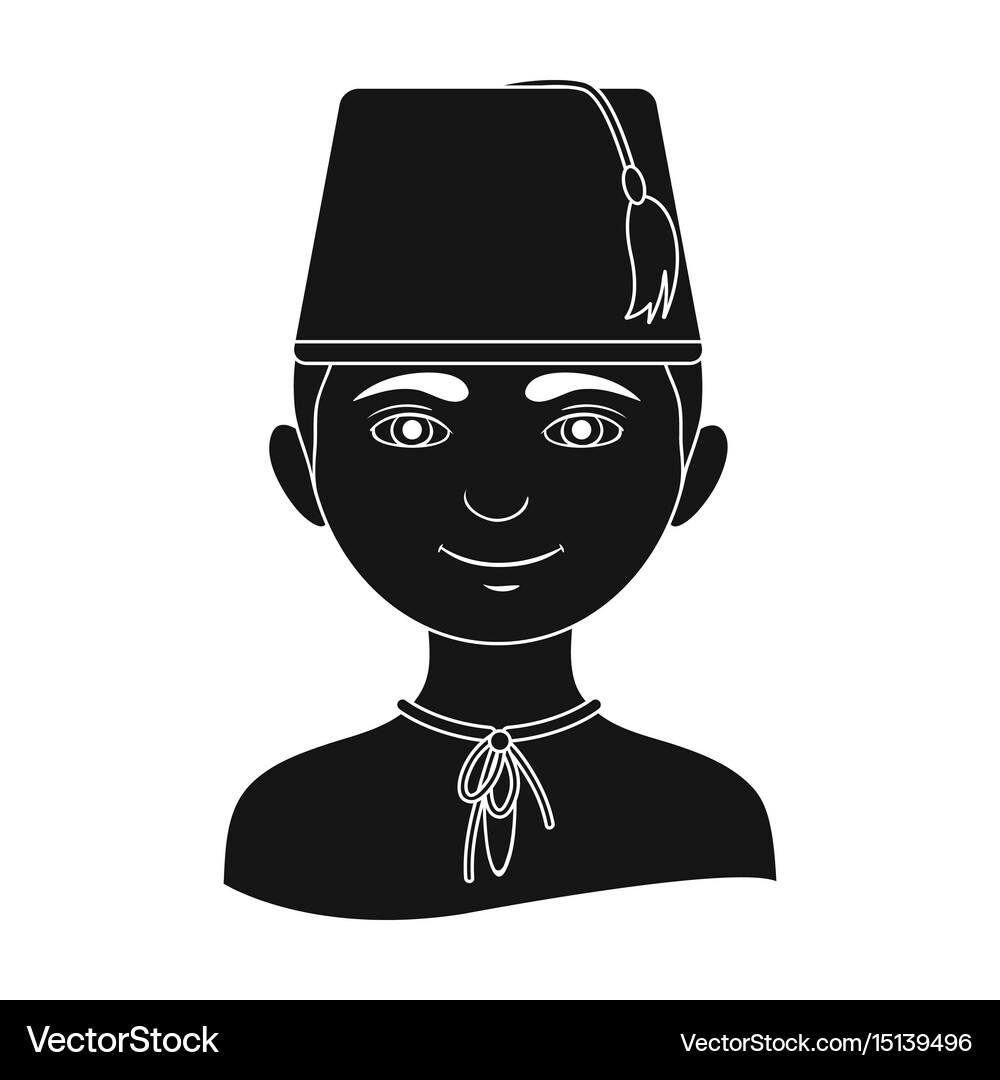 Turkhuman race single icon in black style Vector Image