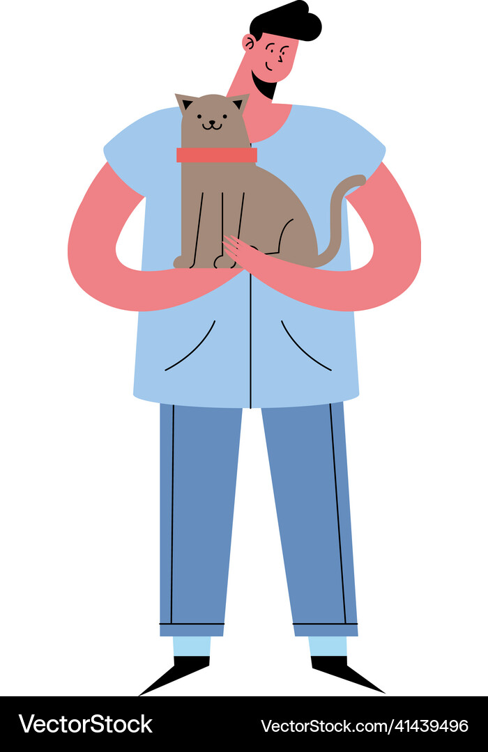 Veterinary with cat Royalty Free Vector Image - VectorStock