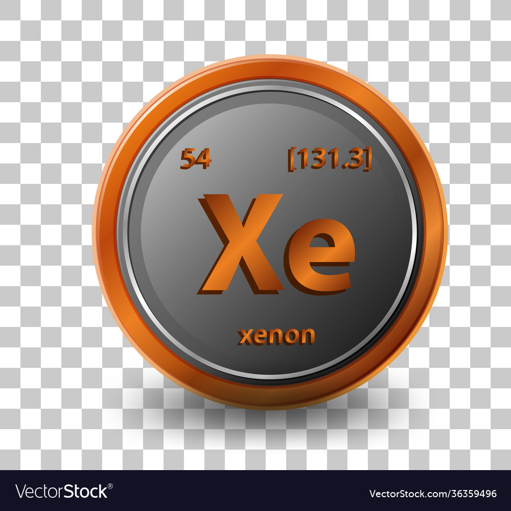 Xenon chemical element symbol Royalty Free Vector Image Xenon chemical element symbol Royalty Free Vector Image