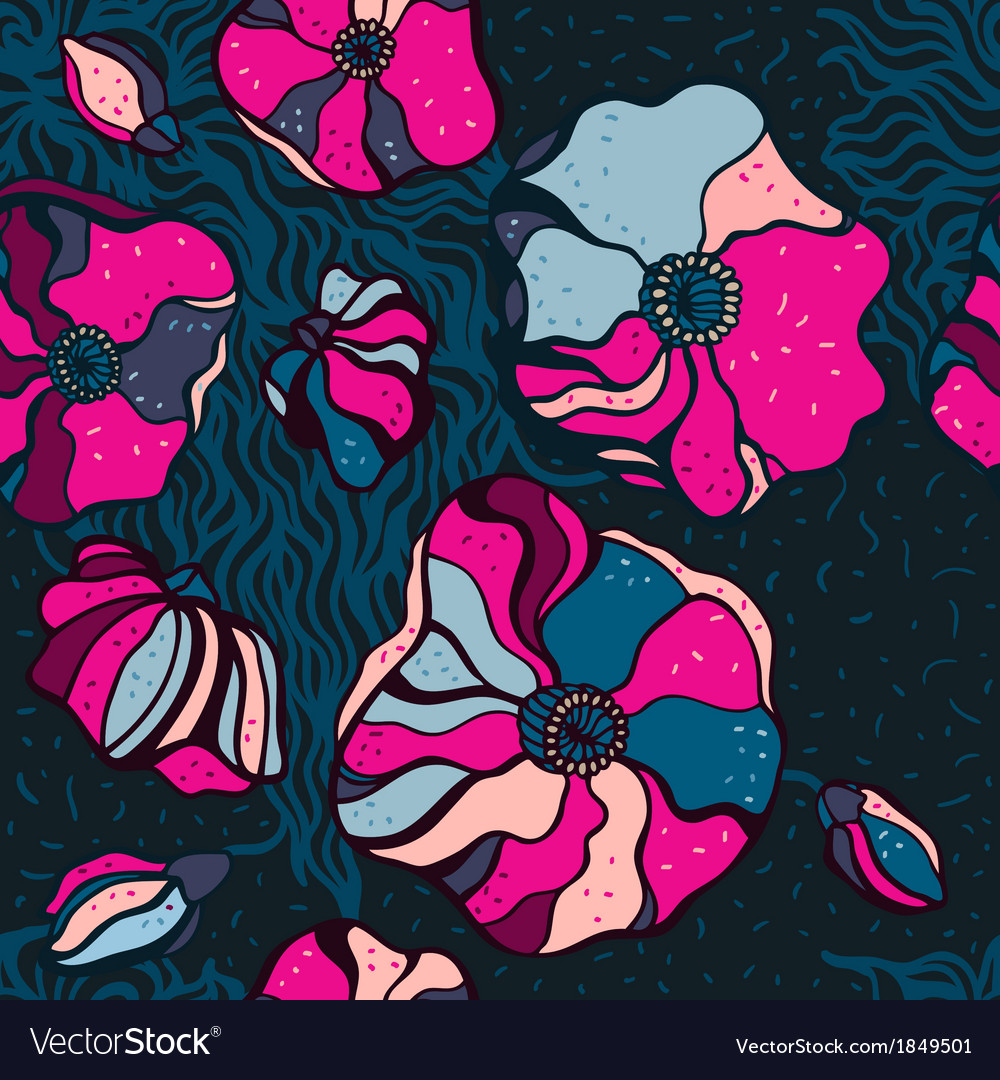 Abstract flowers background seamless pattern Vector Image