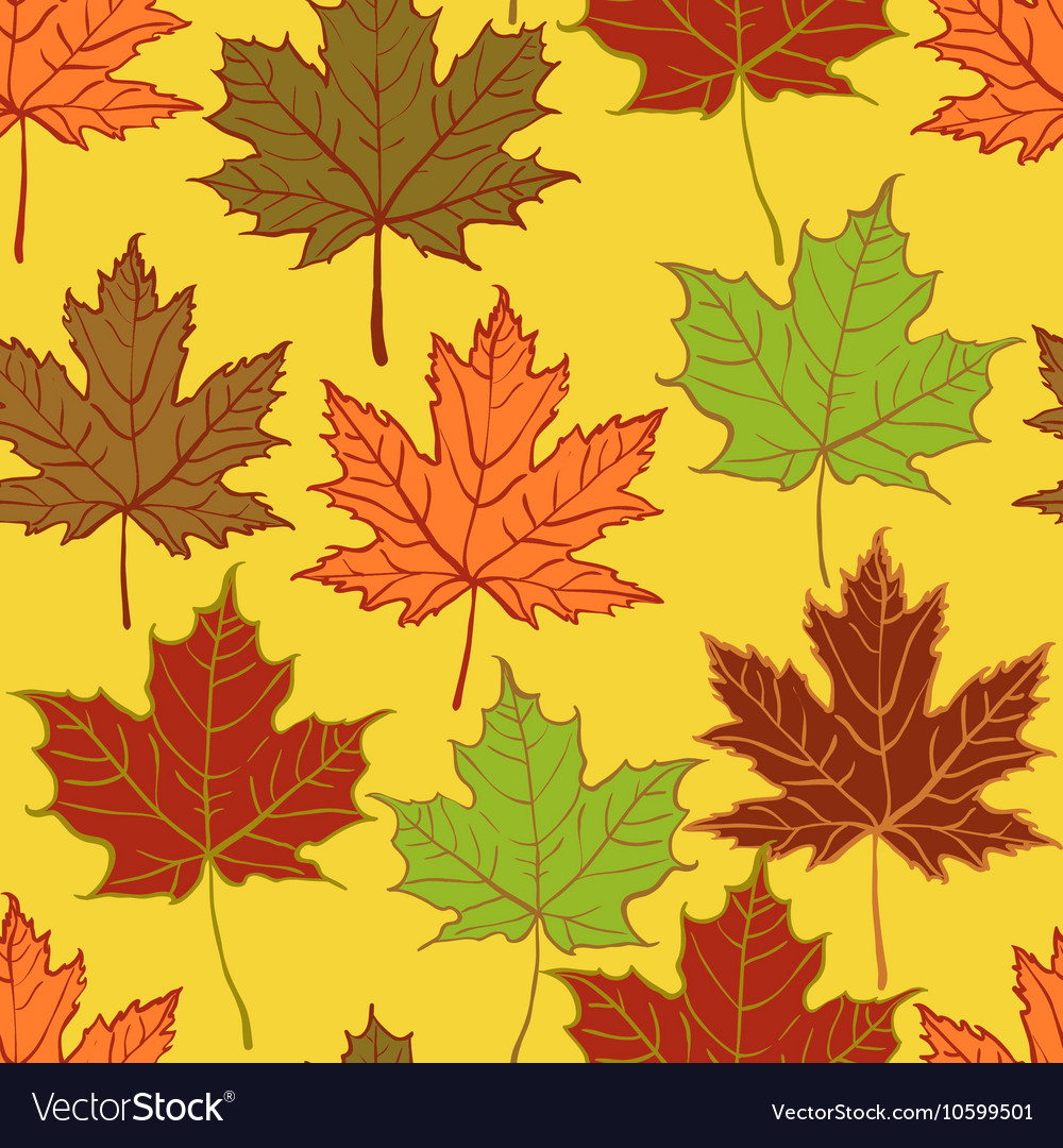 Autumn leaf seamless pattern Royalty Free Vector Image