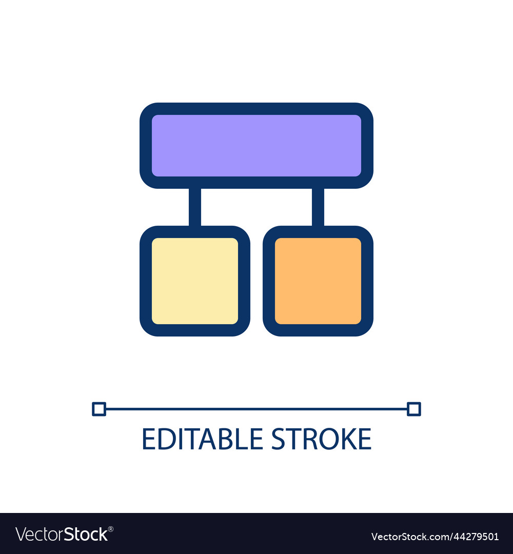 Block diagram pixel perfect rgb color ui icon Vector Image