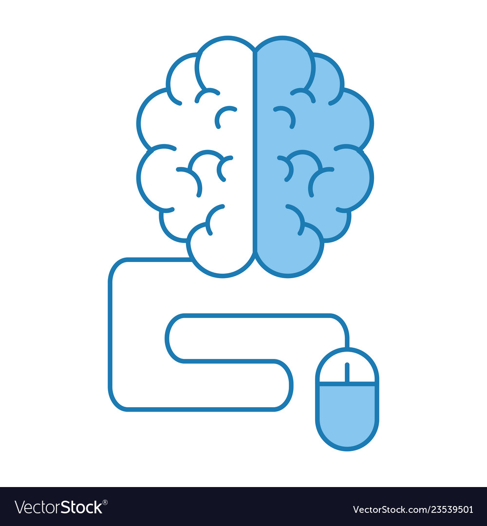 Brain with mouse Royalty Free Vector Image - VectorStock