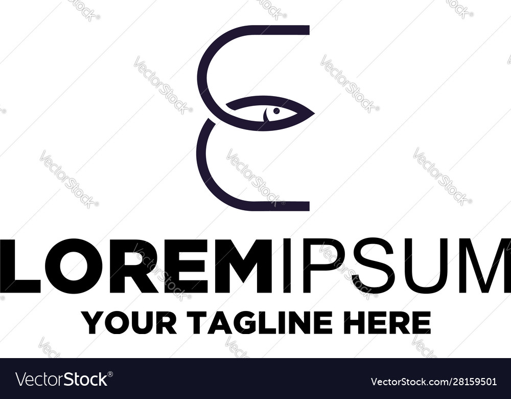 Letter e fish Royalty Free Vector Image - VectorStock