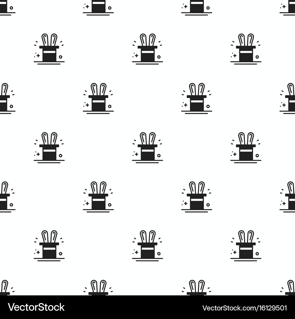 Magic trick seamless pattern rabbit in magician Vector Image